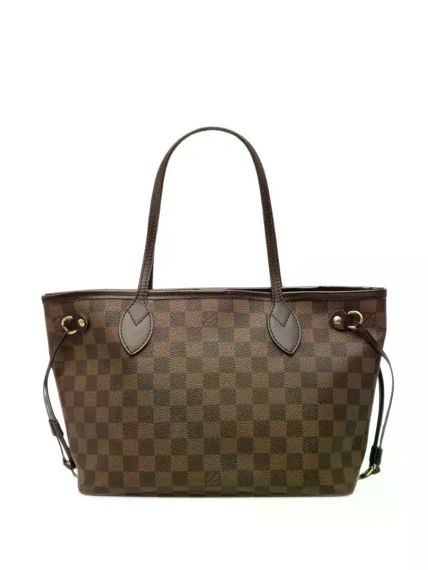 LOUIS VUITTON 2010 Damier Ebene Neverfull Pm Tote Bag