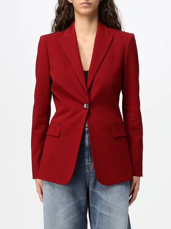 Pinko Single-breasted Slim Fit Crêpe Blazer - Red