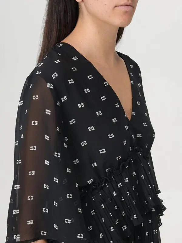GANNI Printed Chiffon Blouse