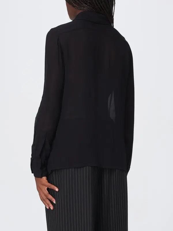 Elisabetta Franchi Sheer Georgette Shirt With Jewel Collar - Black