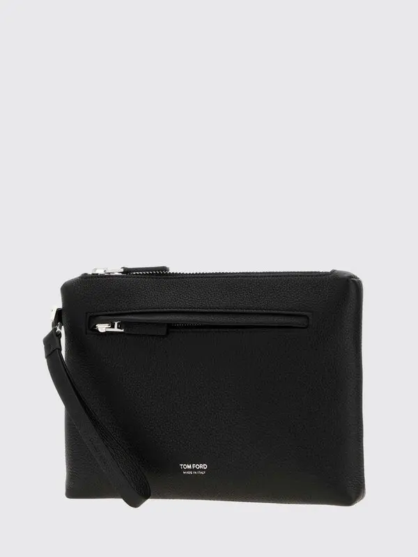 TOM FORD Calfskin Leather Document Holder With A Zip Closure And Wrist Strap