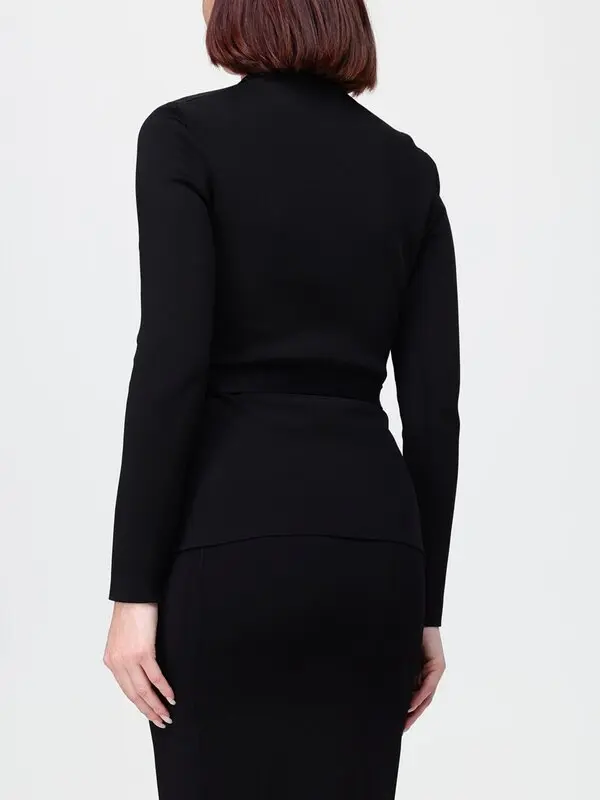 TOM FORD Slim Fit Long-sleeved Viscose Top With Waist Belt - Black