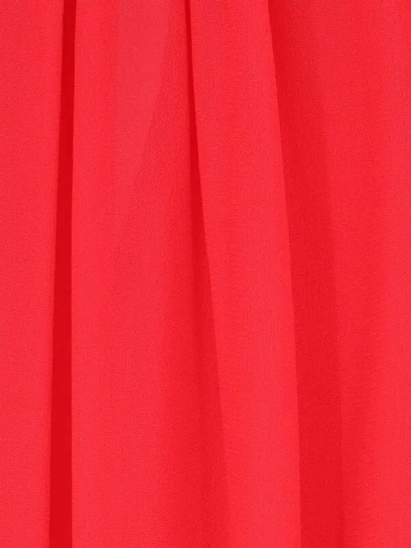 Elisabetta Franchi Long-sleeved Georgette Blouse With Jewel Neck - Red