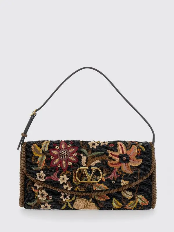 Valentino Garavani Floral Embroidered Beaded Shoulder Bag