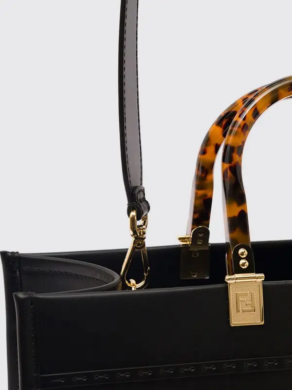 Fendi Medium Sunshine Shopper Bag In Calf Leather With Resin Handles