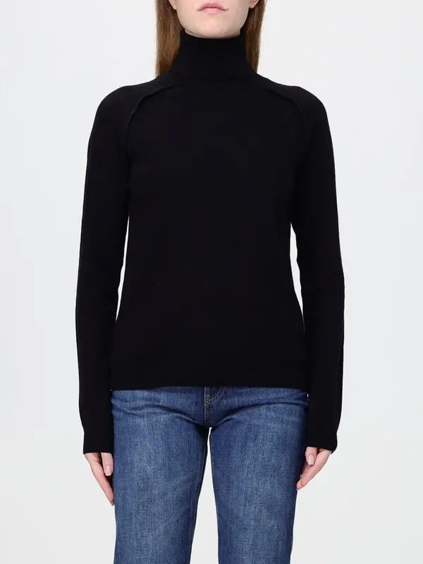 DONDUP Long-sleeved Wool Turtleneck Sweater With Ribbed Hems - Black