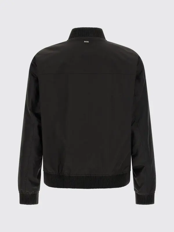 BOSS Technical Fabric Varsity Bomber Jacket - Black