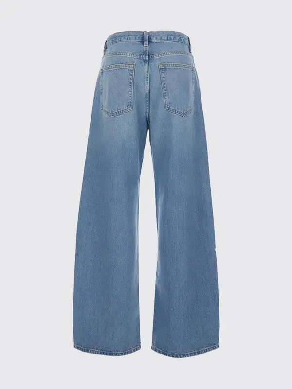 FRAME The Off Duty Baggy Cotton Denim Jeans With Drawstring Waist - Blue