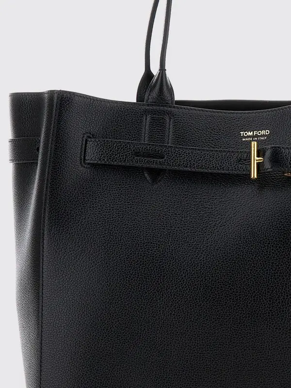 TOM FORD Full-grain Leather Tote Bag With Double Handle And Monogram Logo
