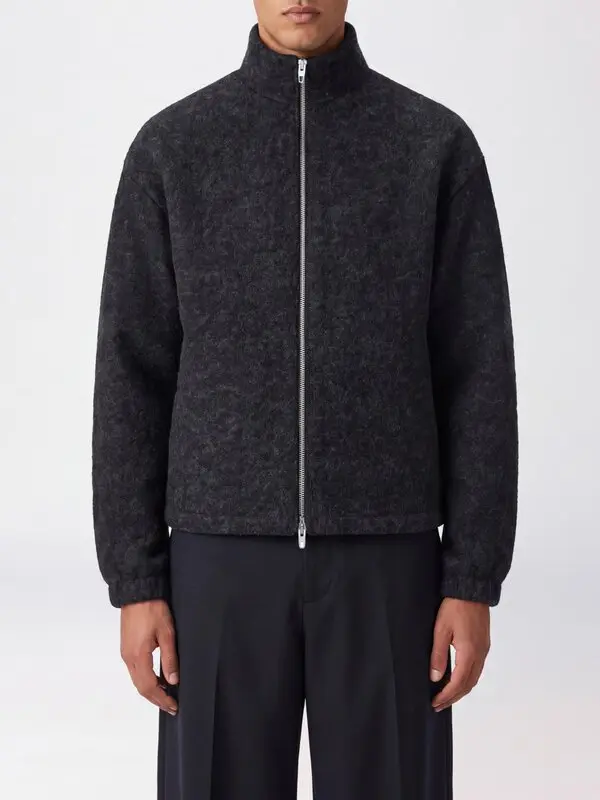 JIL SANDER Short Wool-blend Coat With Zip Closure And High Neck - Grey