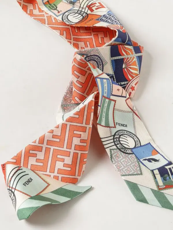 Fendi Ff Monogram All-over Jacquard Silk Bandeau Scarf