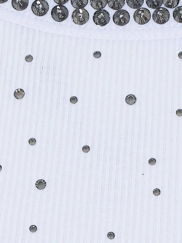 Pinko Rhinestone Embellished Off-the-shoulder Top - White