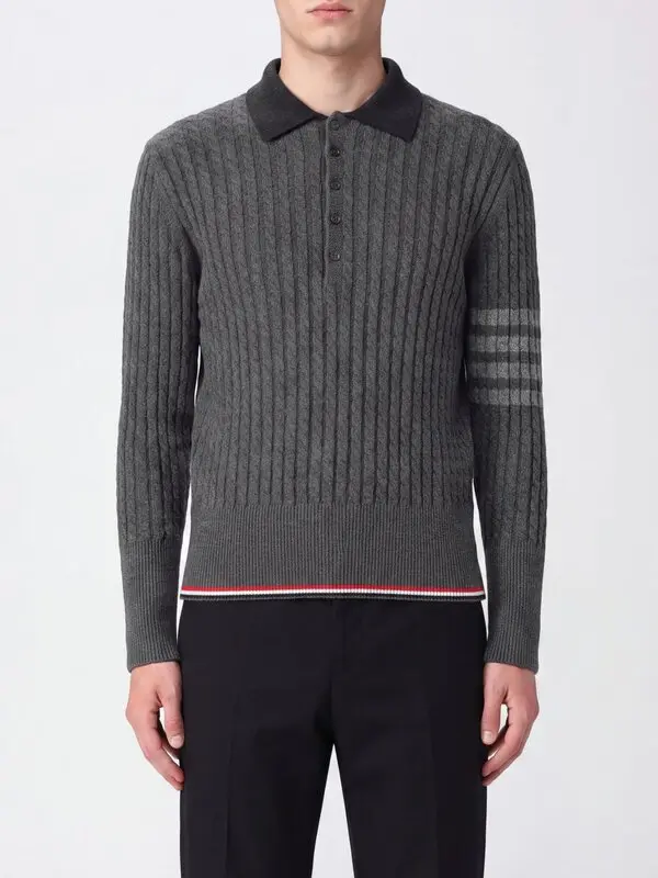 Thom Browne 4-bar Slim Fit Long-sleeved Virgin Wool Polo