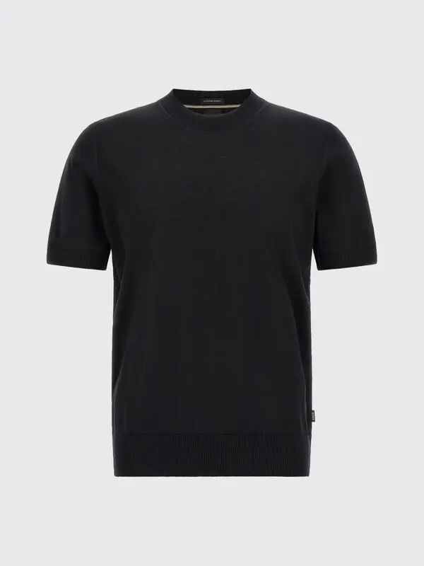 BOSS Short-sleeved Crew Neck Sweater In Pure Virgin Wool