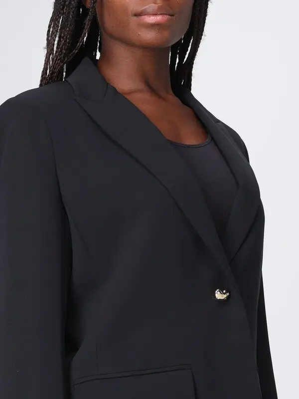 TWINSET Cropped Slim Fit Crêpe Blazer With Single-button Closure And Lapels