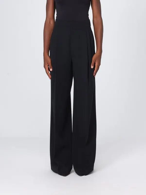 TWINSET High-waisted Wide-leg Crêpe Trousers - Black