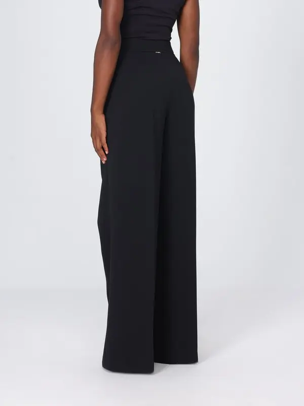 TWINSET High-waisted Wide-leg Crêpe Trousers - Black