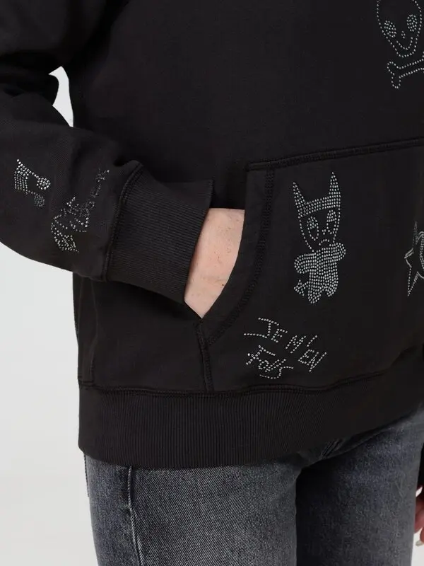 Zadig&Voltaire Oversized Cotton Hoodie With Rhinestone Logo Embellishment
