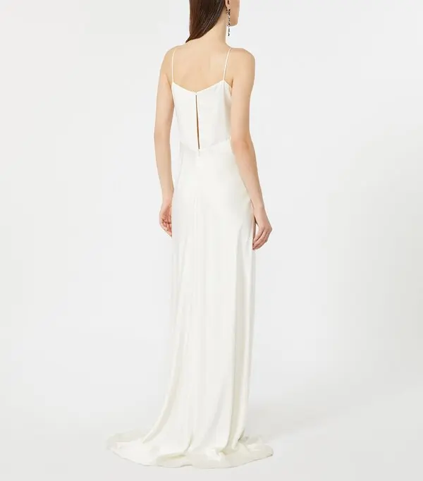 Max Mara Silk V-neck Maxi Dress