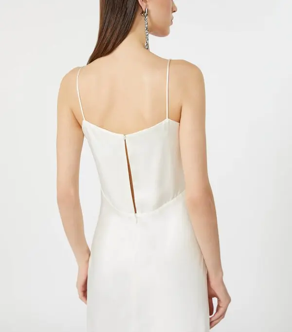 Max Mara Silk V-neck Maxi Dress