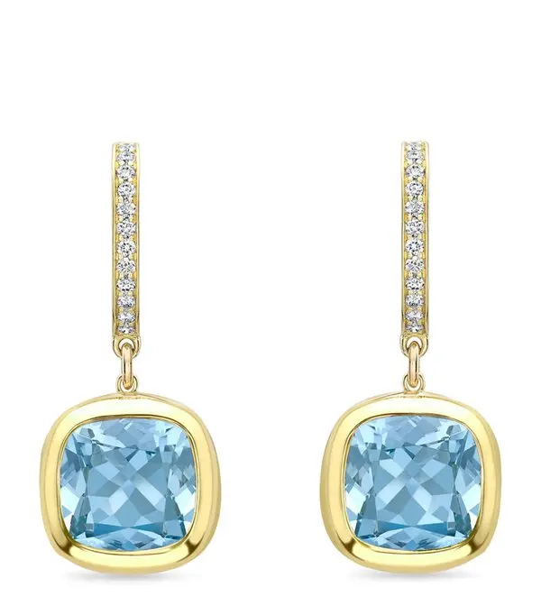BOODLES Yellow Diamond And Aquamarine Dolce Vita Earrings - Gold