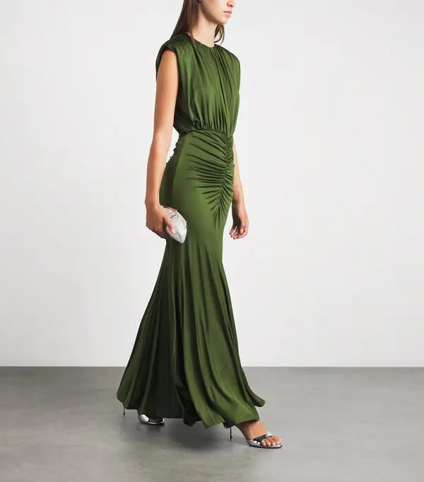 SELF-PORTRAIT Jersey Gathered Maxi Dress