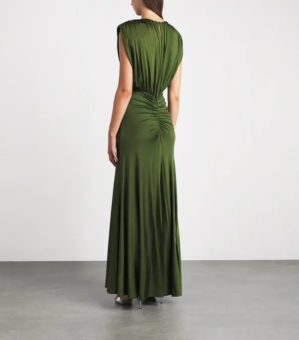 SELF-PORTRAIT Jersey Gathered Maxi Dress