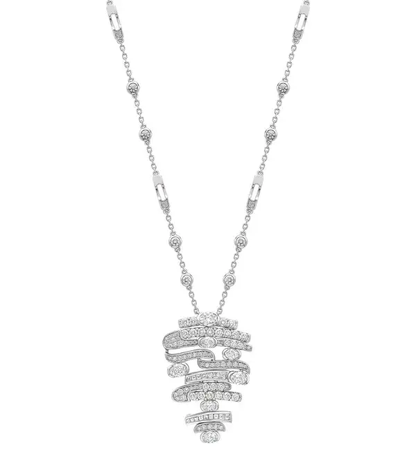 BOODLES Platinum And Diamond Play Of Light Large Pendant Necklace - Silver