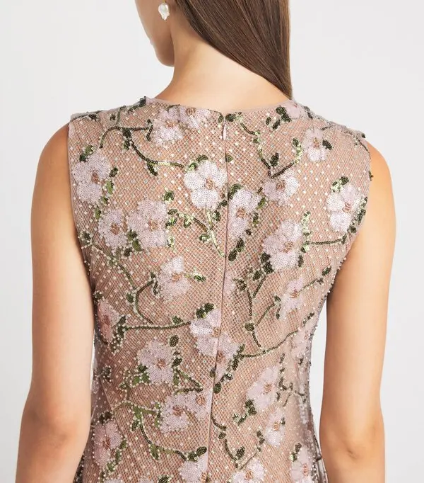 SELF-PORTRAIT Sequin-embellished Rhinestone Maxi Dress
