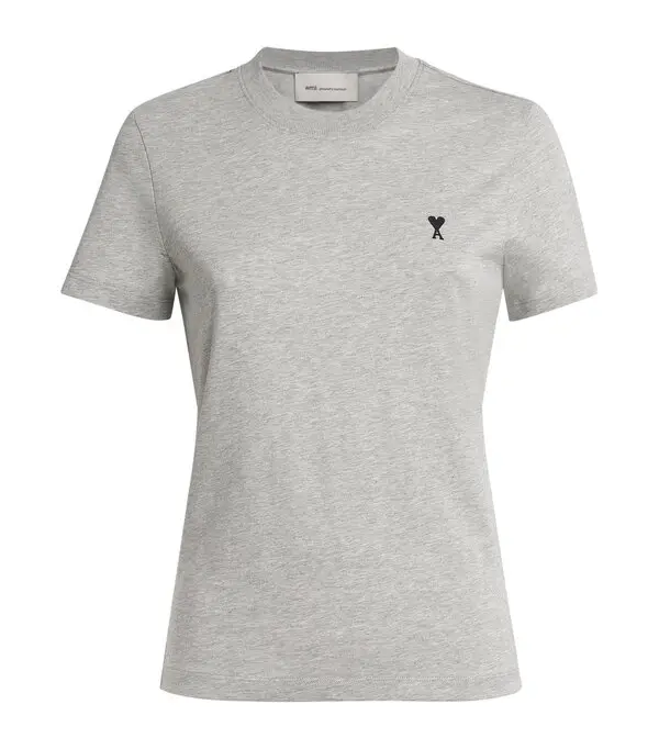 AMI Paris Cotton De Coeur T-shirt - Grey
