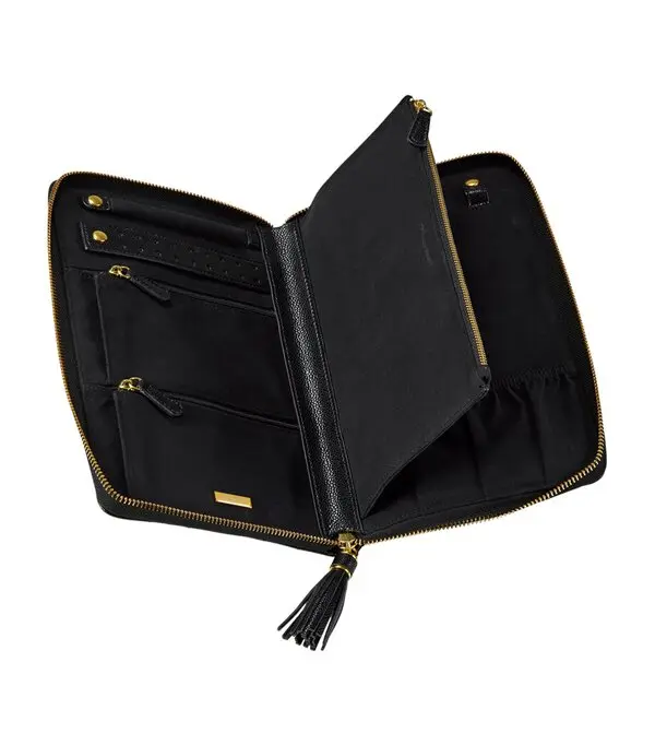 Wolf Large Lauren Portfolio Jewellery Case - Black
