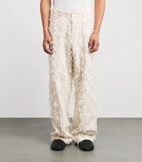 Séfr Nikos Fringed Wide-leg Jeans - White