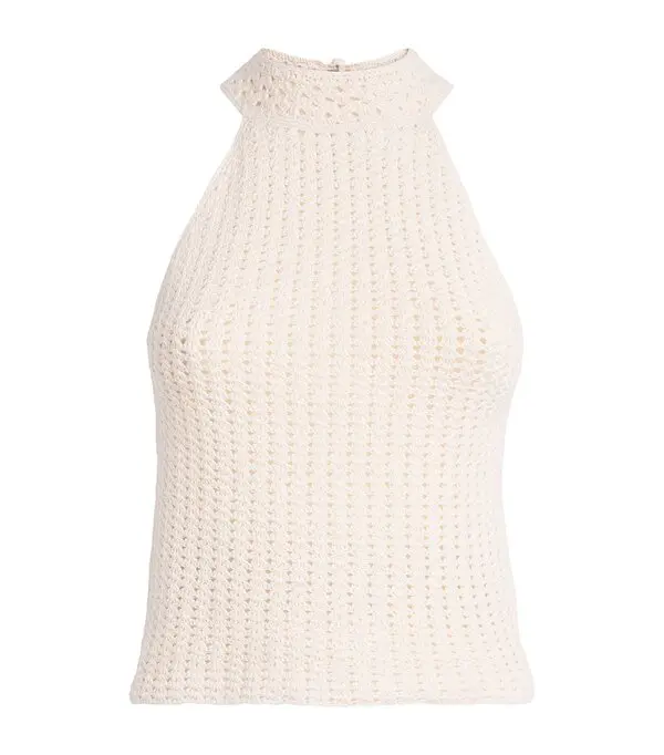 Escvdo Crochet Reflejo Halter Top - Ivory