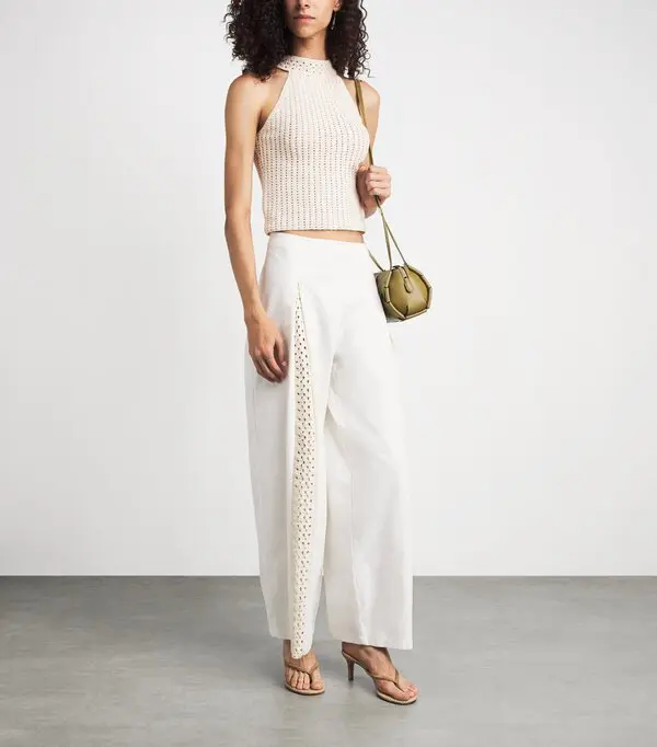 Escvdo Crochet Reflejo Halter Top - Ivory