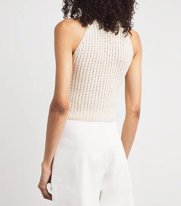 Escvdo Crochet Reflejo Halter Top - Ivory