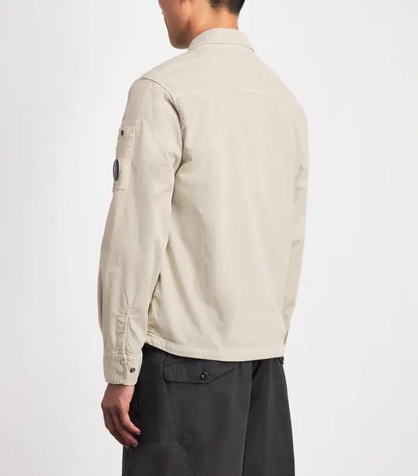 C.P. COMPANY Corduroy Lens Zip-up Overshirt - Silver