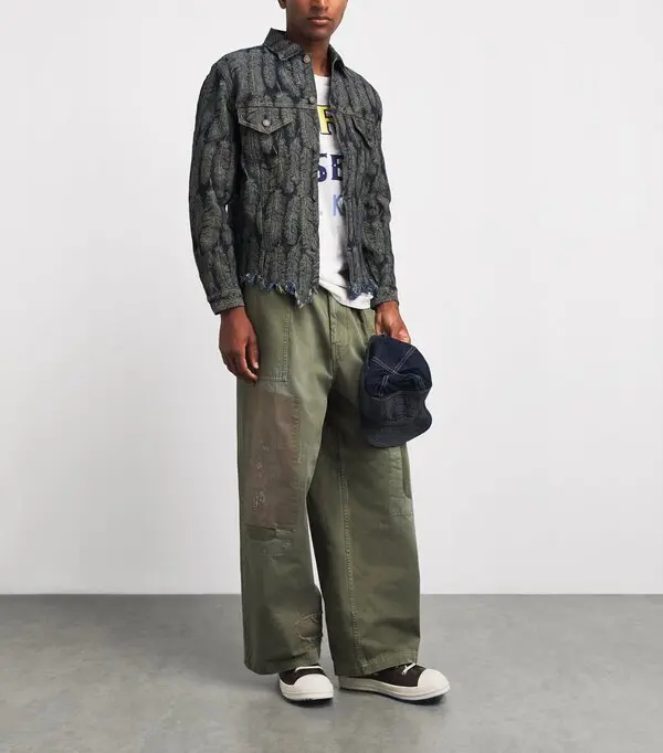 Kapital Magpie Feather Jacquard Denim Jacket