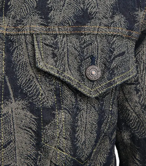 Kapital Magpie Feather Jacquard Denim Jacket