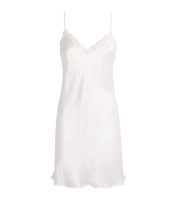 Simone Perele Silk-blend Love Me Mini Slip Dress - White