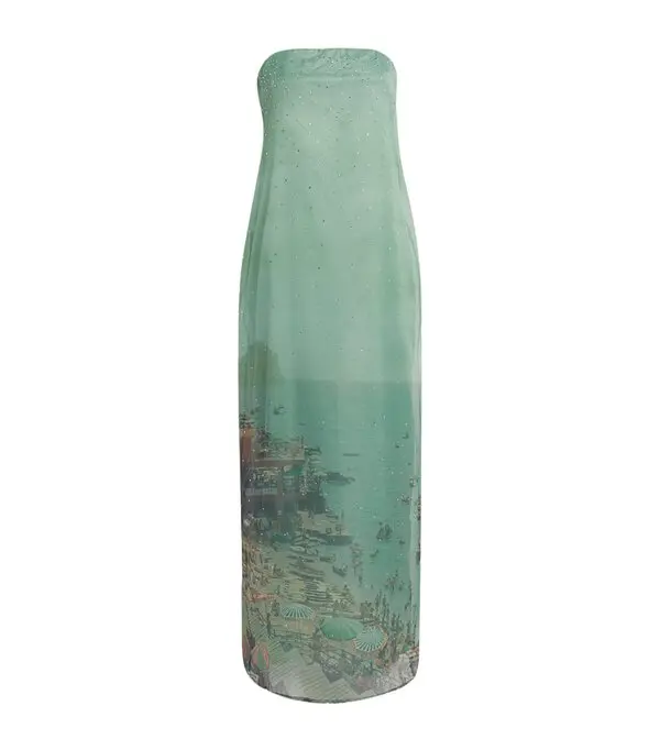 Staud Embellished Organza Maxi Dress - Green