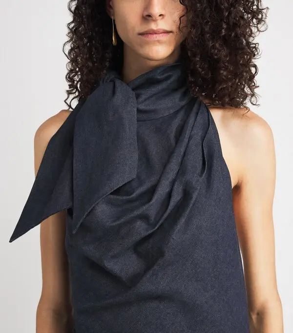 Zimmermann Valiant Draped Denim Maxi Dress