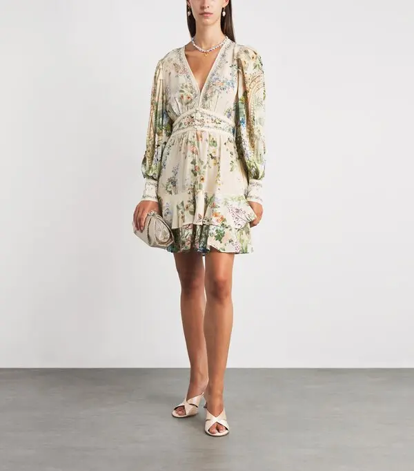 Camilla Silk Midsummer Masterpiece Ruffle Mini Dress