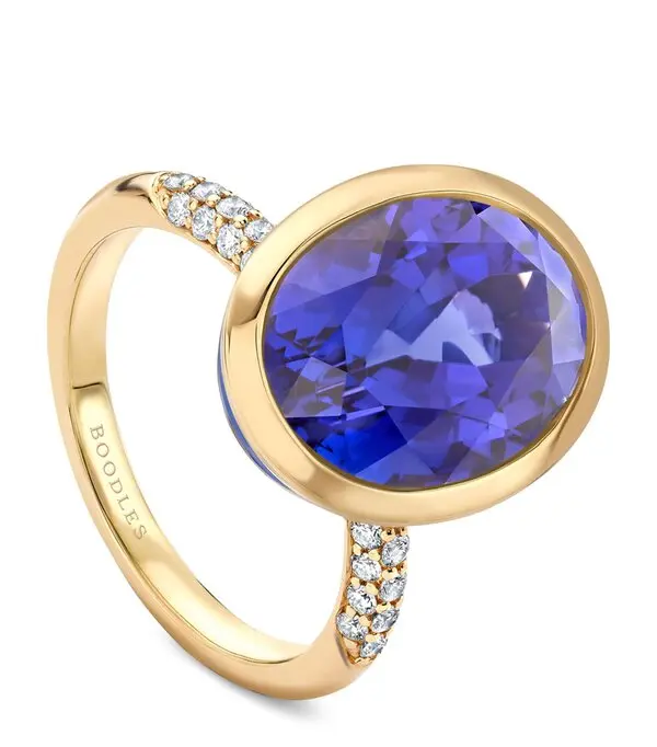 BOODLES Yellow Diamond And Tanzanite Dolce Vita Oval Ring - Gold
