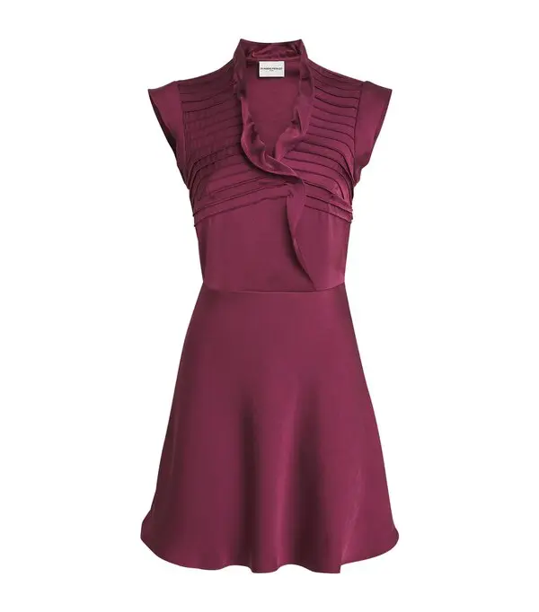 Claudie Pierlot Satin Ruffled Mini Dress