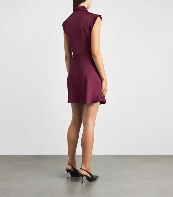 Claudie Pierlot Satin Ruffled Mini Dress