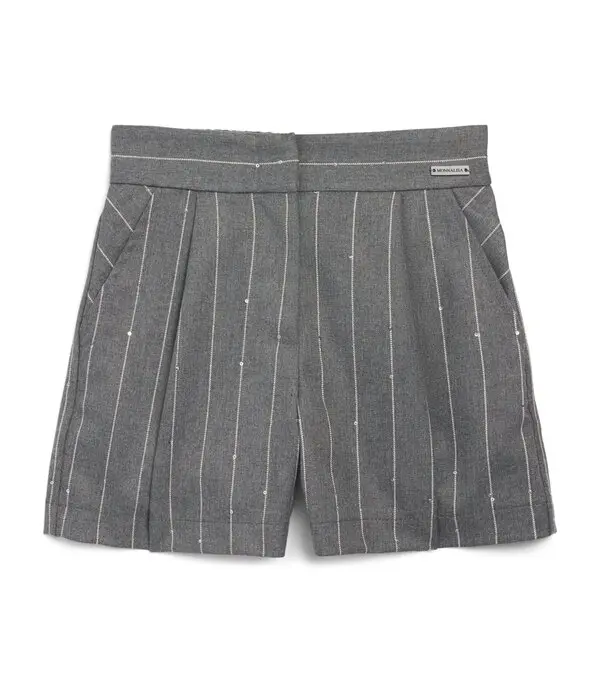 Monnalisa Stripe Bermuda Shorts - Grey