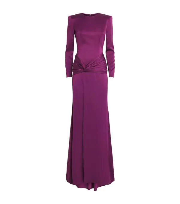 Alex Perry Satin Crêpe Gown - Purple