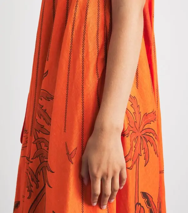 ALEMAIS Alemasis Boathouse Print Linen Shift Dress