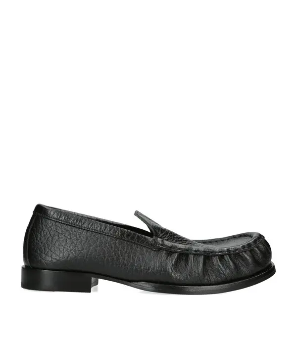 Dries Van Noten Leather Penny Loafers - Black