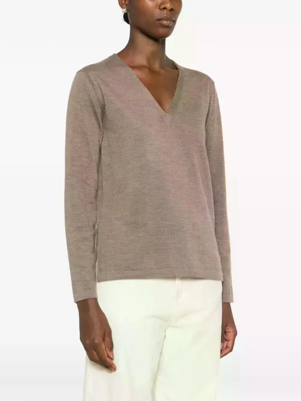 THE ROW V-neck Long-sleeve Knit